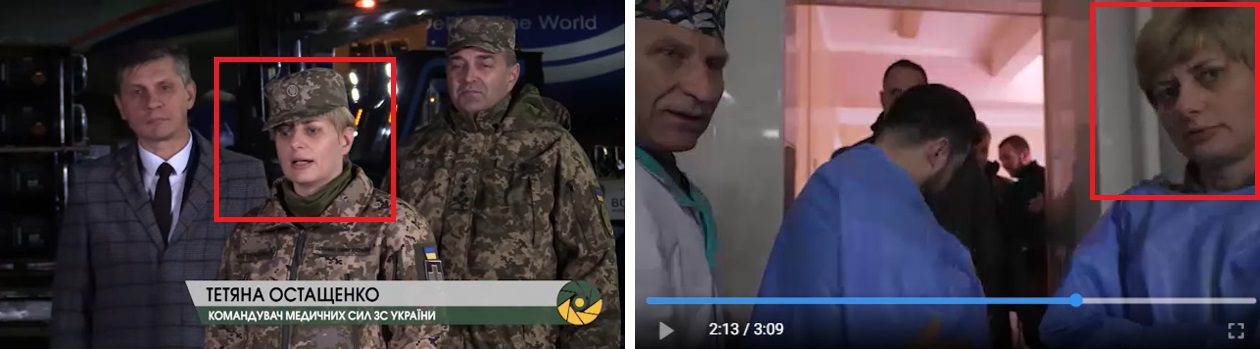 No, la militar que acompaña a Zelenski a un hospital no es Inna Derusova