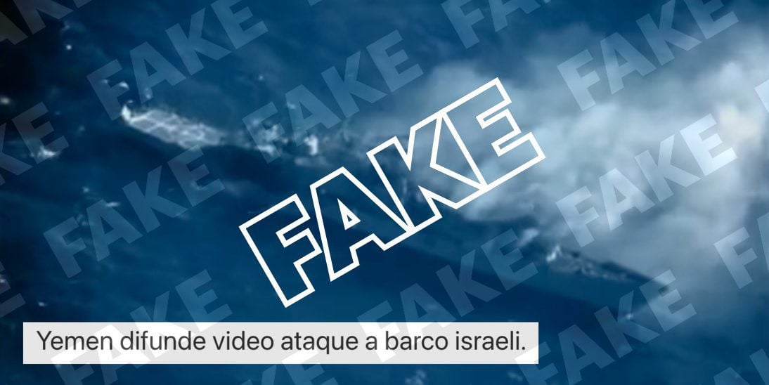 Este vídeo no es de los hutíes de Yemen atacando un barco israelí