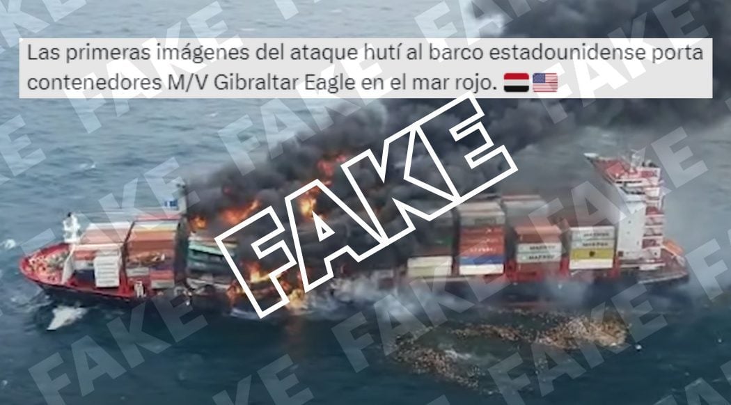 Este vídeo de un barco incendiado no es del ataque de los hutíes