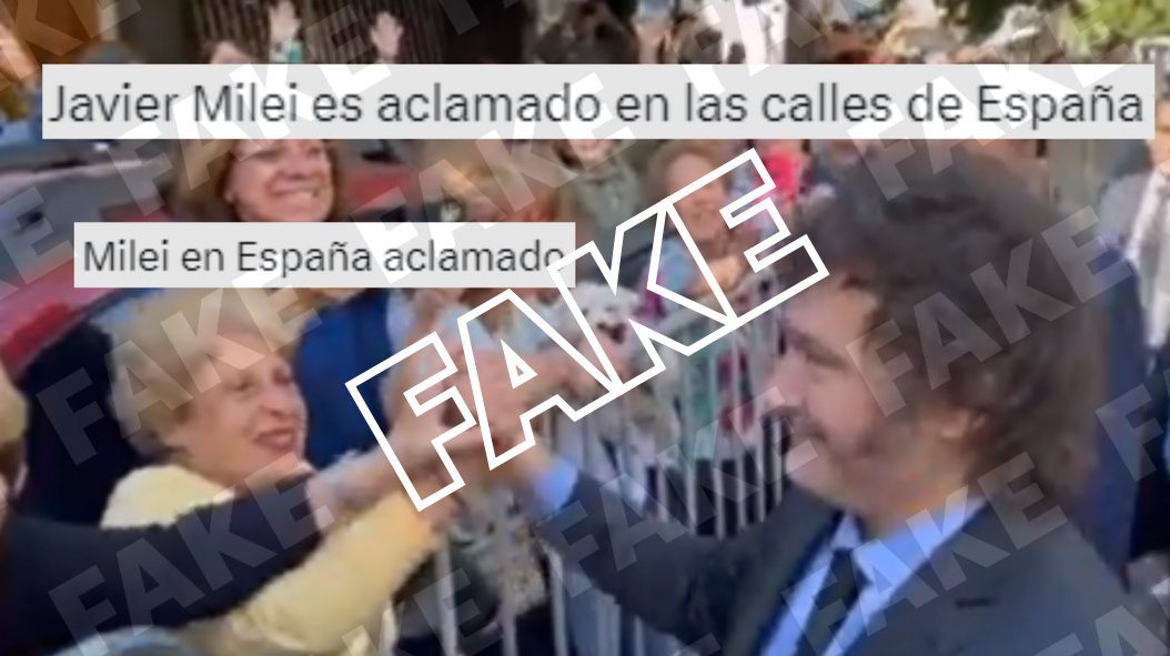 Este vídeo no muestra a Milei aclamado en una calle en España