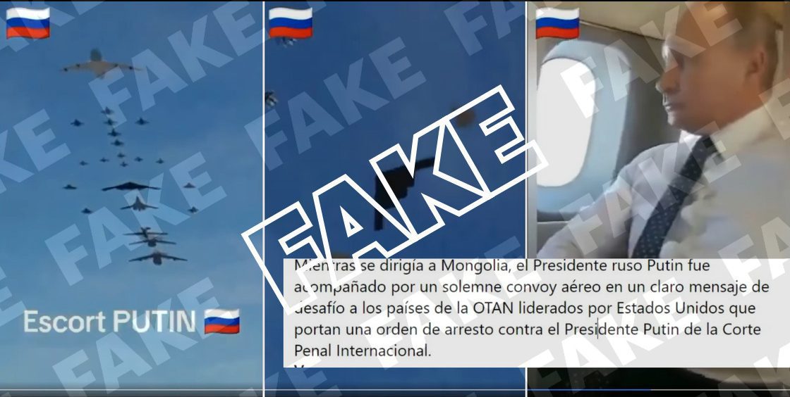 Este vídeo no es de la escolta aérea de Putin en Mongolia
