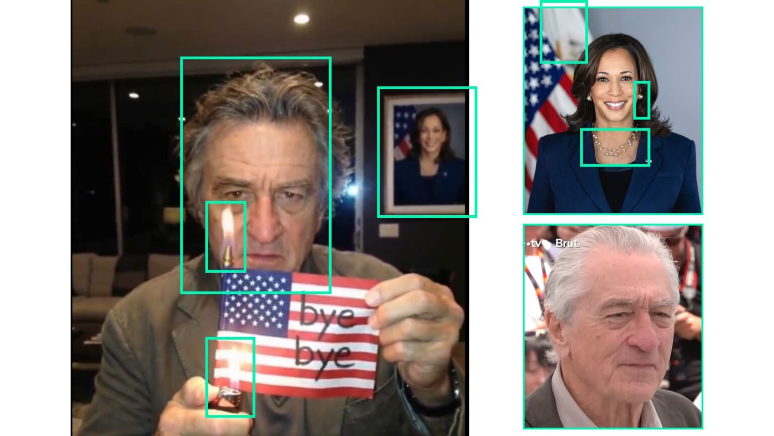 Robert de Niro quemando una bandera de Estados Unidos es IA