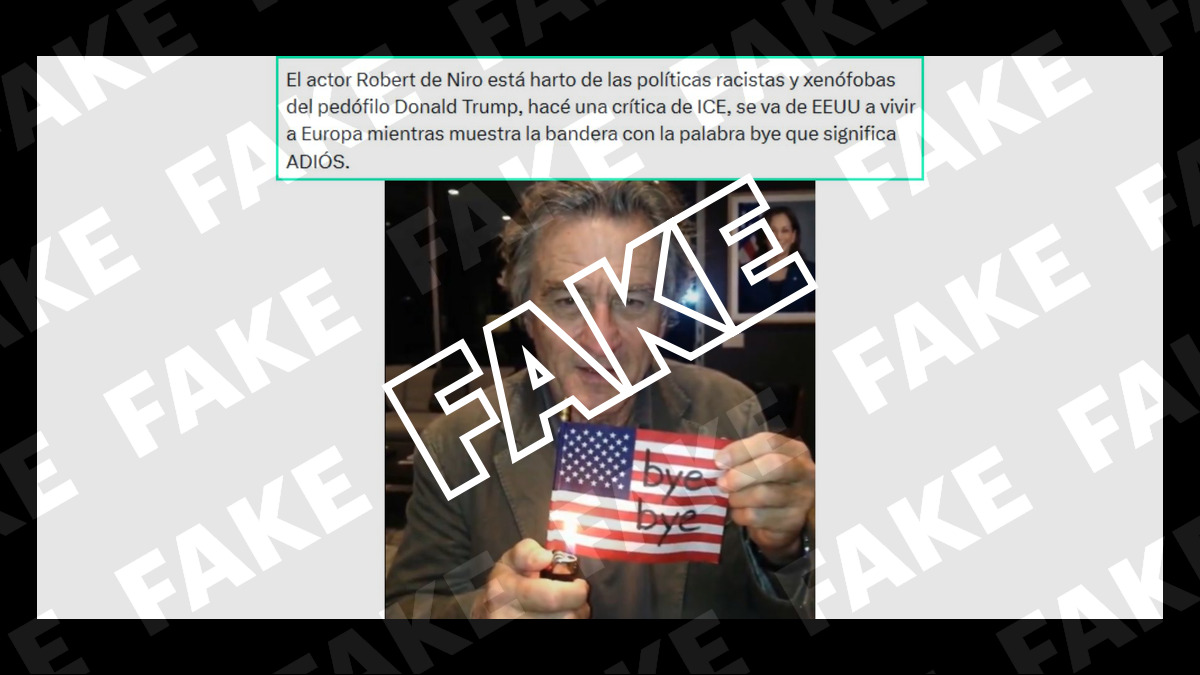 Robert de Niro quemando una bandera de Estados Unidos es IA