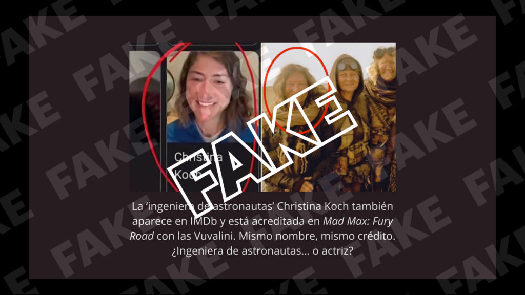 La astronauta Christina Koch no es una actriz de 'Mad Max'